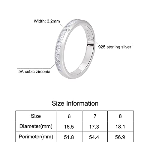 KRKC Engagement Rings for Women Promise Ring Eternity Rings 925 Sterling Silver White Gold CZ Wedding Bands Love Ring Stackable Ring Bridal Ring Sets, (3-Stone, Size 11)