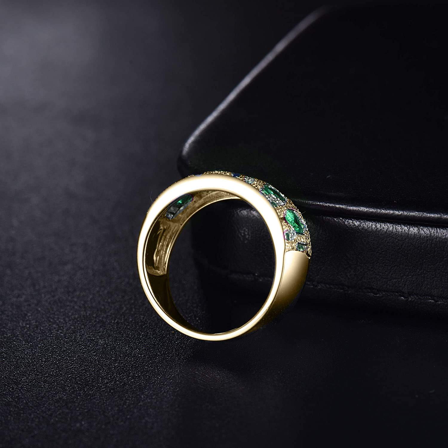 Lanmi 14k Rose White Yellow Gold Beautiful Natural Emerald Sapphire Ruby Engagement Rings Wedding Band for Women Promotion