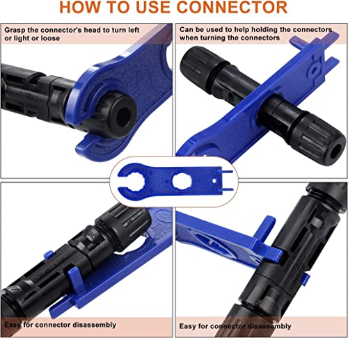 Preciva Solar Crimping Tool Kit for 2.5-6.0mm²/AWG26-10 Solar Panel PV Cable with 10PCS Male Female Solar Panel Cable Connectors and 2PCS Spanners Wrench