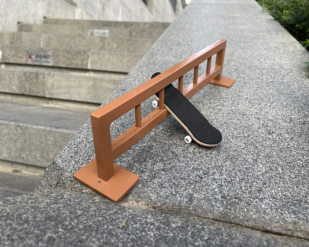 Puerkasito Fingerboard Rail Metal Fingerboard Rails Professional Fingerboard Flat Rail (Orange)