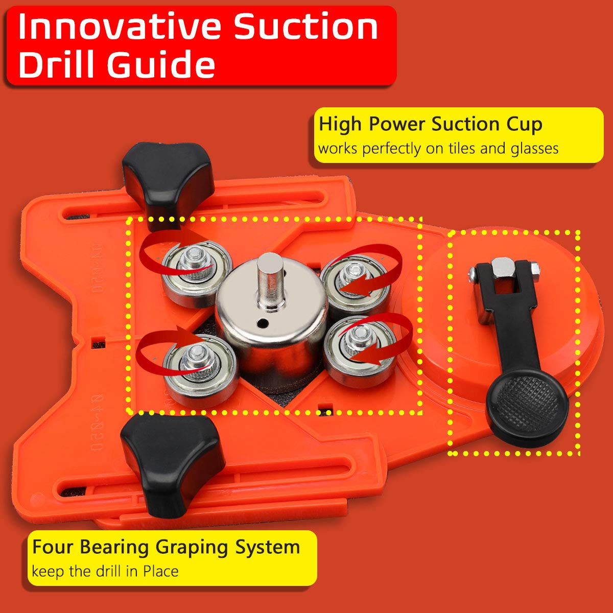 Rokrou Diamond Hole Saw Set 15 PCS Tile Hole Saw Kit with Drill Guide from 6mm-50mm /1/4ββ- 2β for Ceramic,Glass,Porcelain,Marble