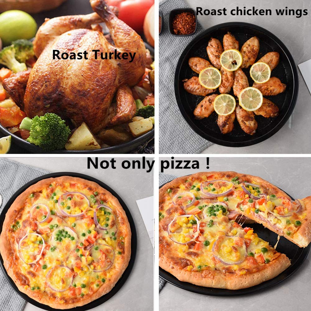 ODDIER 14inch Nonstick Pizza Pan,Carbon Steel Baking Oven Pizza Tray Pie Pans