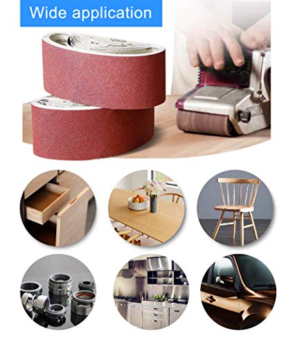 Taokyid 24 PCS 3x24 Sanding Belts, Sandpaper for 3 x 24 Inch Belt Sander,6 Each of 40 80 120 240 Grits