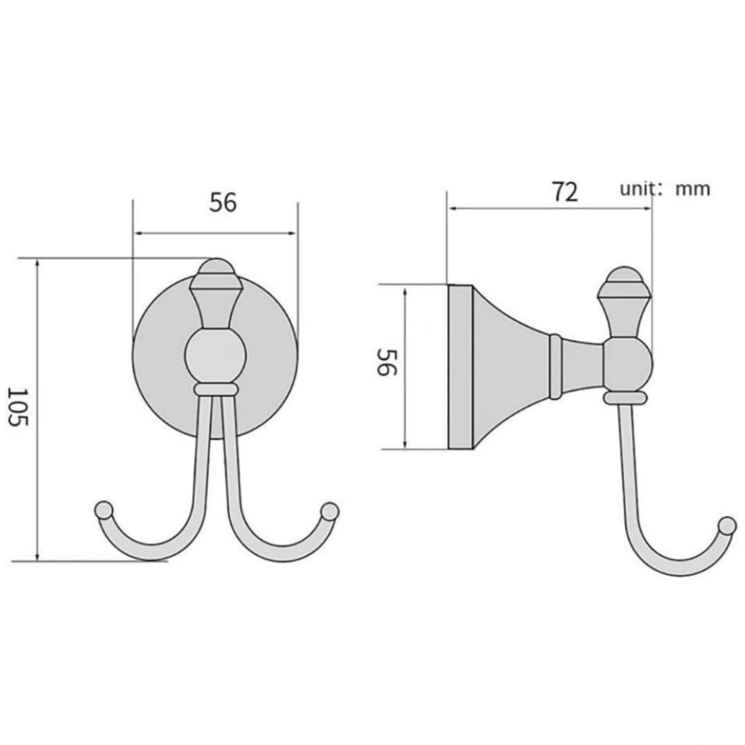 YWHWXB Vintage Wall-Mounted Towel Hook,Antique Brass Towel Hook,Bathroom Robe Hooks with Brushed Double Hooks for Bathroom Kitchen Bedroom(Max Capacity 11 Lbs)