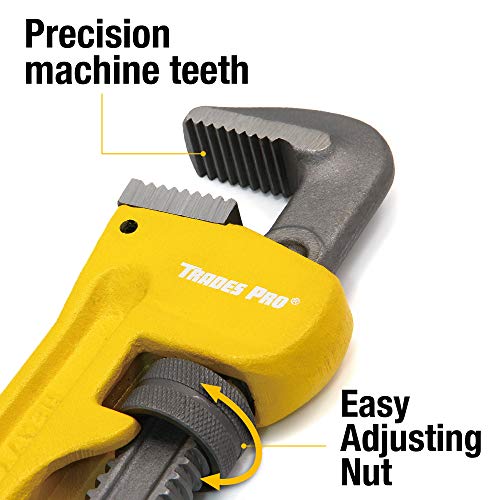 Tradespro 830914 14-Inch Heavy Duty Pipe Wrench , Yellow