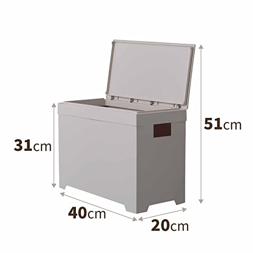 Tenma Co., Ltd. Under Sink Trash Can, Simple Dust Box, Wide Open, 5.3 gal (20 L), Gray