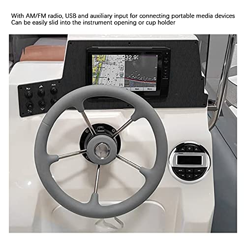 Marine Bluetooth Speakers, 80W Portable Media Function Waterproof Amplified Speaker System Marine Stereo Bluetooth Boat Am/Fm Radio with Remote Control, RCA Aux Audio Input for Car Yacht ATV Utv