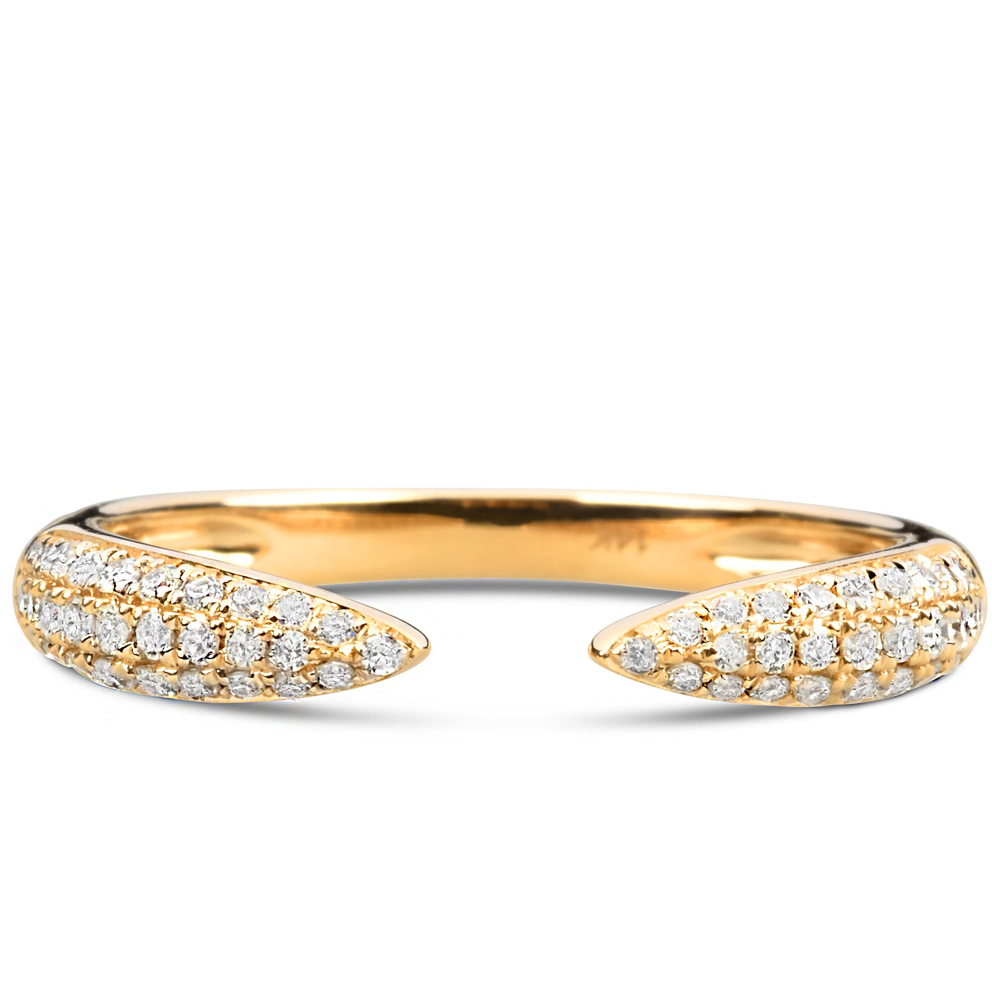 JULIETTE COLLECTION 14K Yellow Gold Diamond Open Claw Ring for Women - Size 6