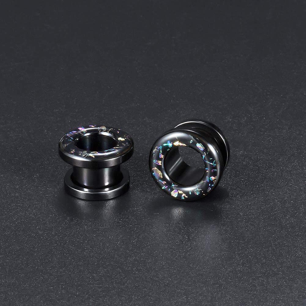 KUBOOZ 1 Pair Gauges For Ears Plugs and Tunnels Double Flared Earrings Upgrade Tear Drop Piercing Gift Packing Stretchers 0g to 1 Inch.