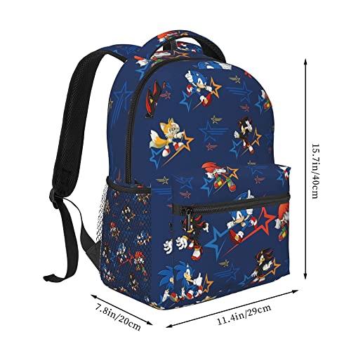 TopJianyu Cartoon Backpack For Boys Teen Blue Backpacks Cute Bookbag Lightweight Casual Daypack Travel Bag