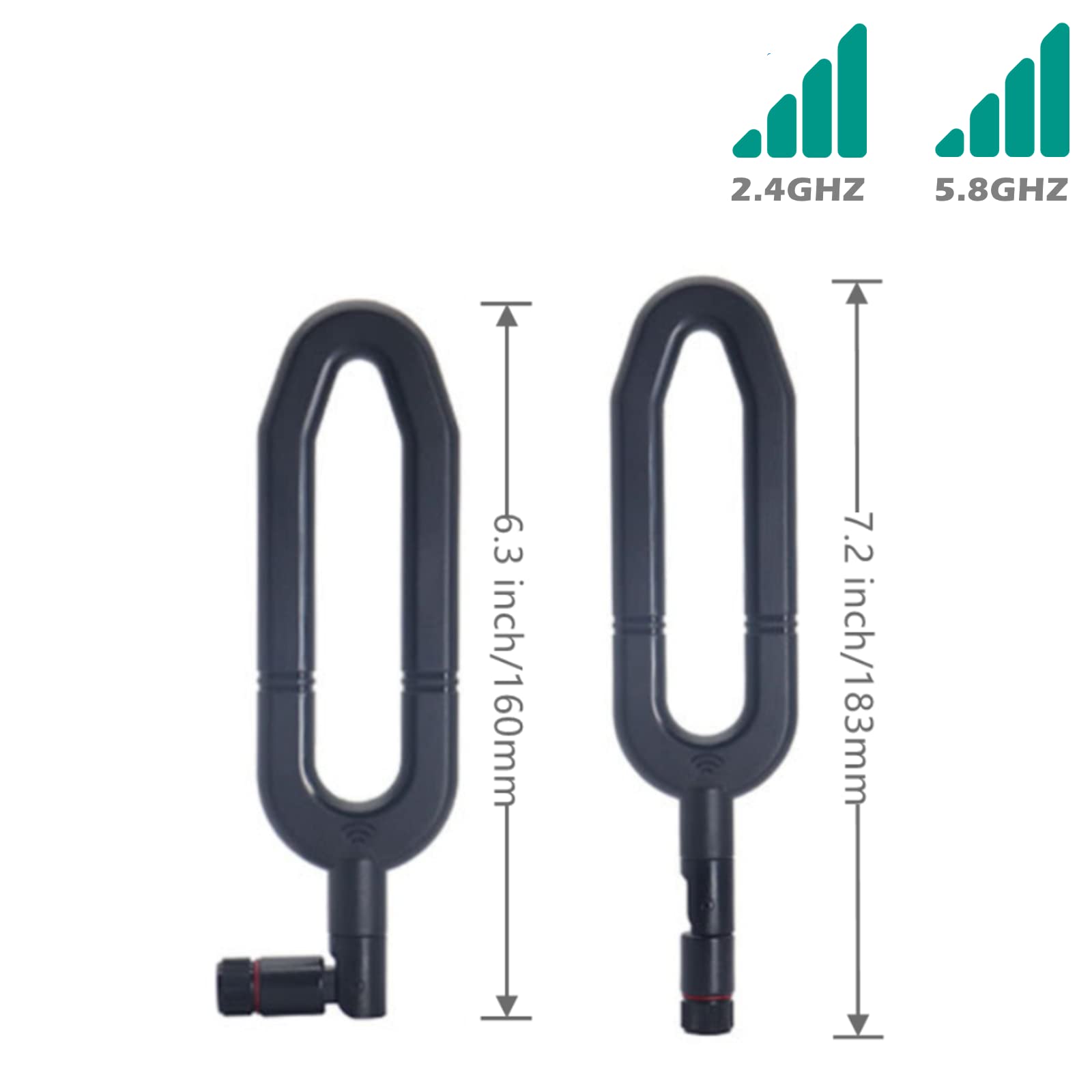 TECHTOO WiFi Antenna Dual Band 2.4GHz - 5.8GHz with RP-SMA Connector for Wireless Network Router - USB Adapter - PCI PCIe Cards - Signal Booster - Access Point - Wireless Range Extender