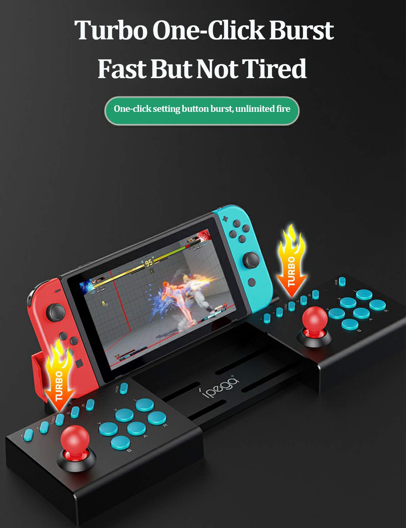 ipega PG-SW002 N-Switch Host Dual Joystick Game Console, Arcade Joystick Gamepad Controller Compatible with N-Switch & Switch Lite, Plug and Play (Such as Mario Series, Street Fighter 2, Fast RMX Etc)