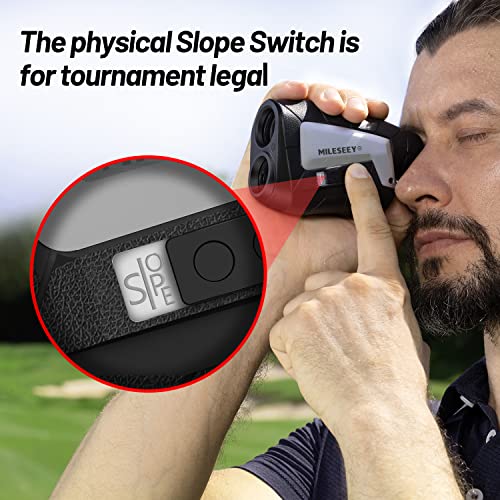 MiLESEEY Golf Range Finder with Magnetic Strip,Rechargeable Golf Rangefinder 656 Yds,±0.5yard Accuracy,Slope Switch,2s Fast Flag Pin Lock with Pulse Vibration,Professional for Golfers