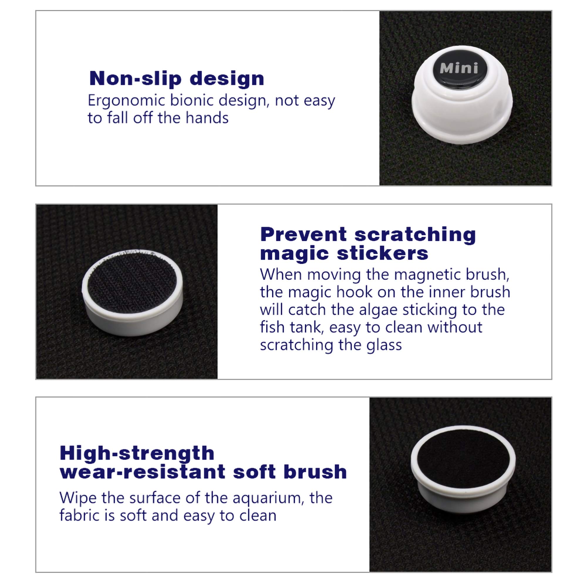 KASAN Algae Scrapers Aquarium Glass Cleaner Magnetic Brush Suitable for Small Fish Tank