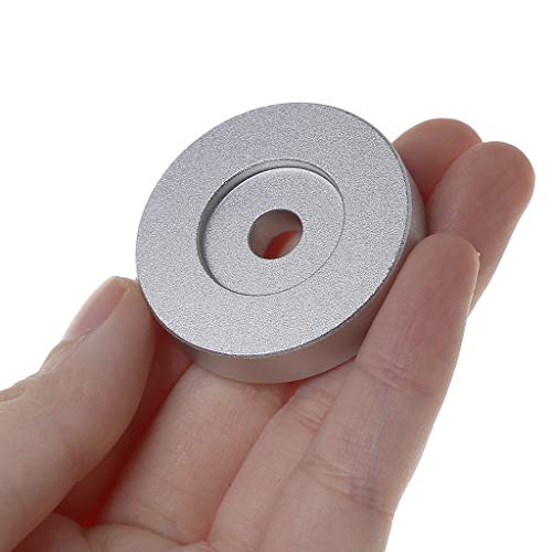 jackyee Record Turntable Adapter 45 RPM Aluminum Silver for 7" Vinyl Technics SL1200 Series Big Hole Record Adapter Frosted Silver