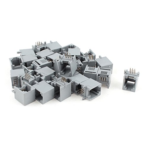 uxcell 30pcs RJ11 Modular Jack 6P6C 6 Pins PCB Mount Telephone Connector