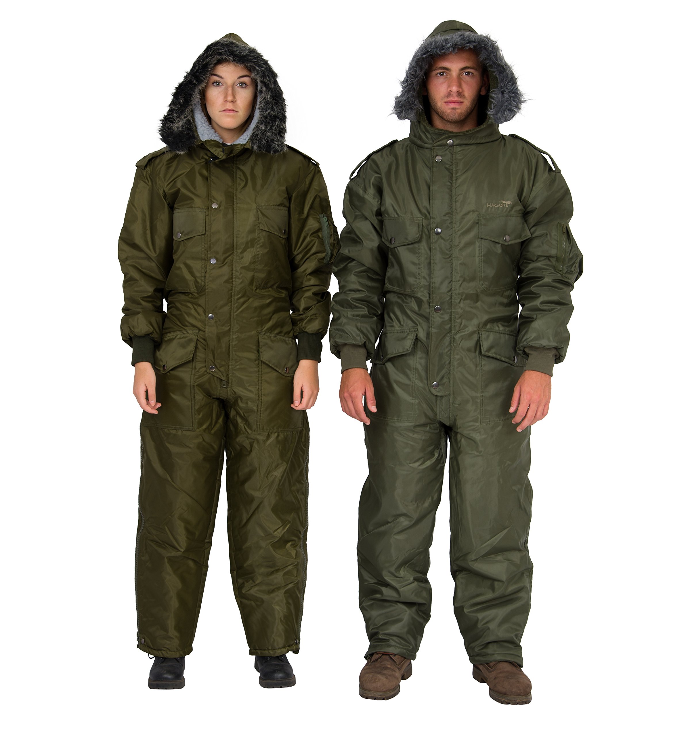 IDF Snowsuit Winter Clothing Snow Ski Suit Coverall Insulated Suit (3XL, Green)