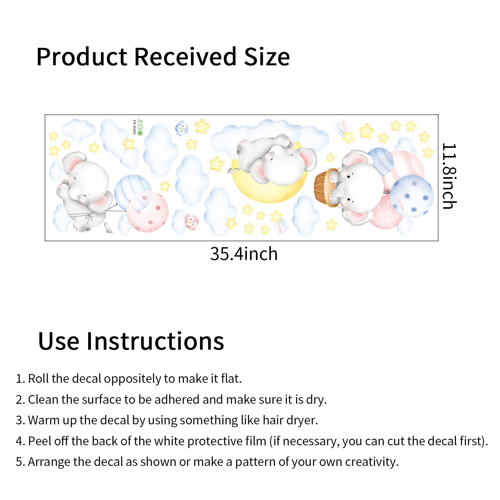Tedy Bear Sleeping Wall Stickers Baby Decor for Nursery Balloon Cloud Star Wall Decals for Baby Bedroom Decoration