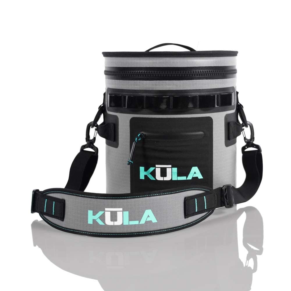 KULA Softy 2.5 Gallon Lightweight Cooler with Strong Insulation HD Construction Watertight Zipper Closure Heavy Duty Softshell with Attached Carry Strap Grey