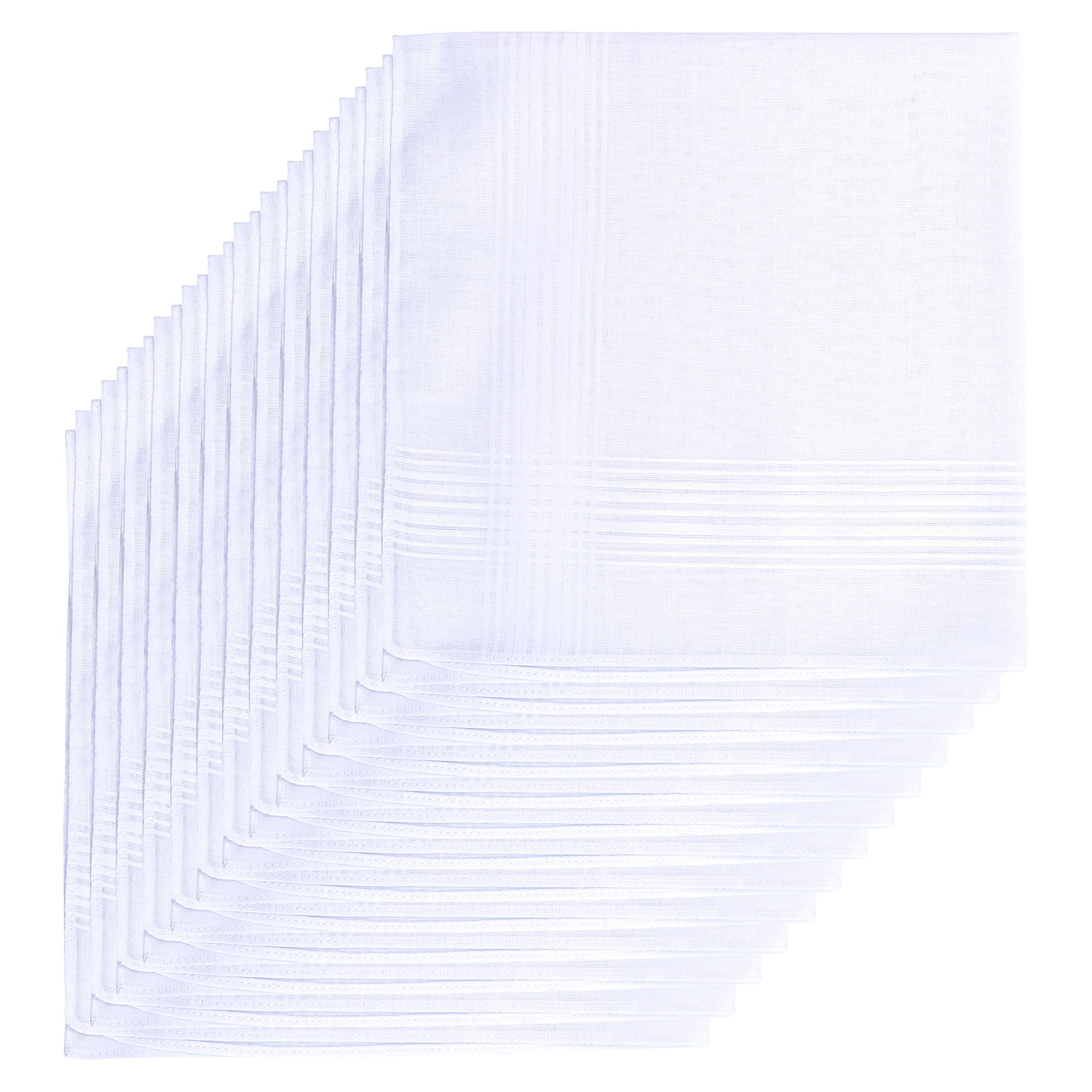 Imperial Men's Fine Cotton Handkerchiefs White Pack of 13 Hankies 100% Cotton