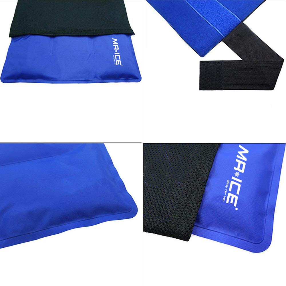 Large Gel Ice Pack Wrap - Ice Packs for Injuries Reusable Cold Pack Compress for Swelling, Sprains, Bruises - Large Hot and Cold Therapy for Hip, Back, Shoulder, Knee Replacement Surgery - 11" x 14"