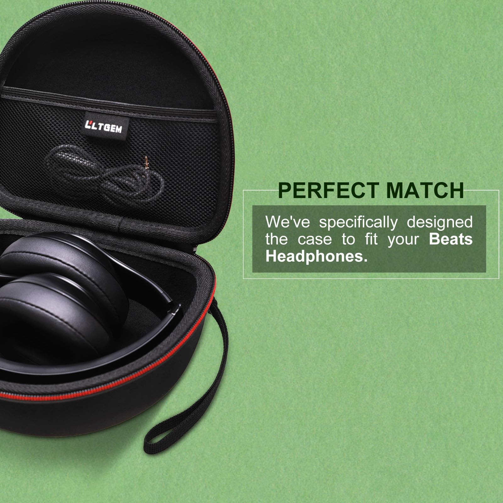 Headphone Case Compatible with Beats Studio Pro/Beats Solo 4 / Beats Studio 3 / Beats Solo 3 / Beats Solo 2 and for TOZO HT2 On-Ear Bluetooth Headphones - Black+Black