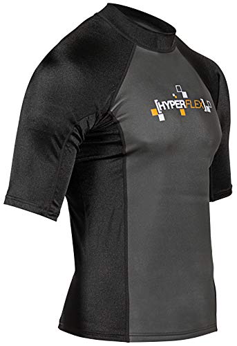 Hyperflex Wetsuits Men's Polyolefin 1.5mm 50/50 S/S Shirt,Black,X-Small