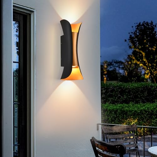 rosysky Outdoor Wall Light 30W LED Modern Exterior Light Fixture Black Aluminum Outdoor Sconces Wall Lighting Waterproof for Porch Patio Garage