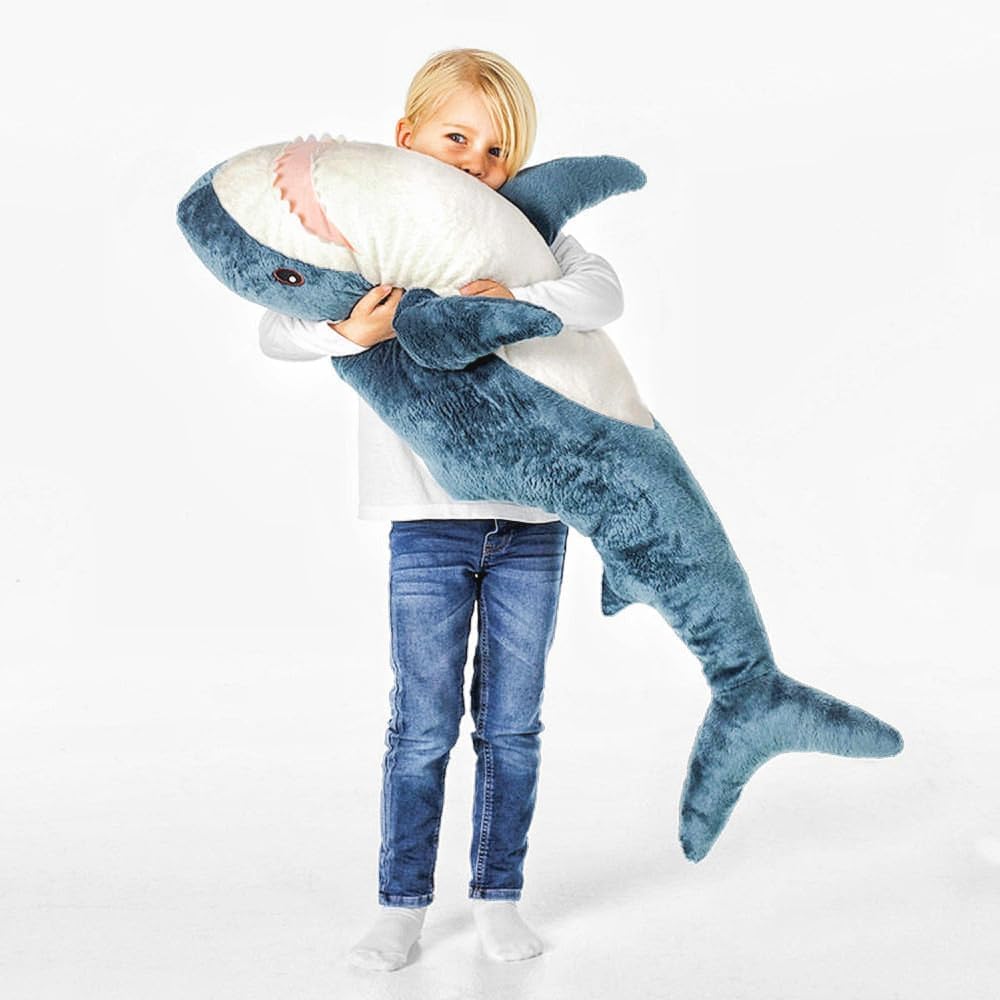 XIGUI 40 Inch Shark Stuffed Animal Toy,Large Stuffed Animals,Plush Shark Toys,Stuffed Animal Sharks,Shark Plush Pillow StuffedToy Throw Pillow,for Home Decoration Gift,Kids Stuffed Animal Toy (Blue)