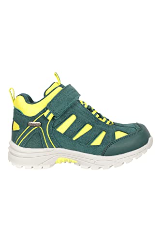 Mountain Warehouse Drift Junior Kids Hiking Boots - Waterproof Shoes Dark Green Kids Shoe Size 13 US