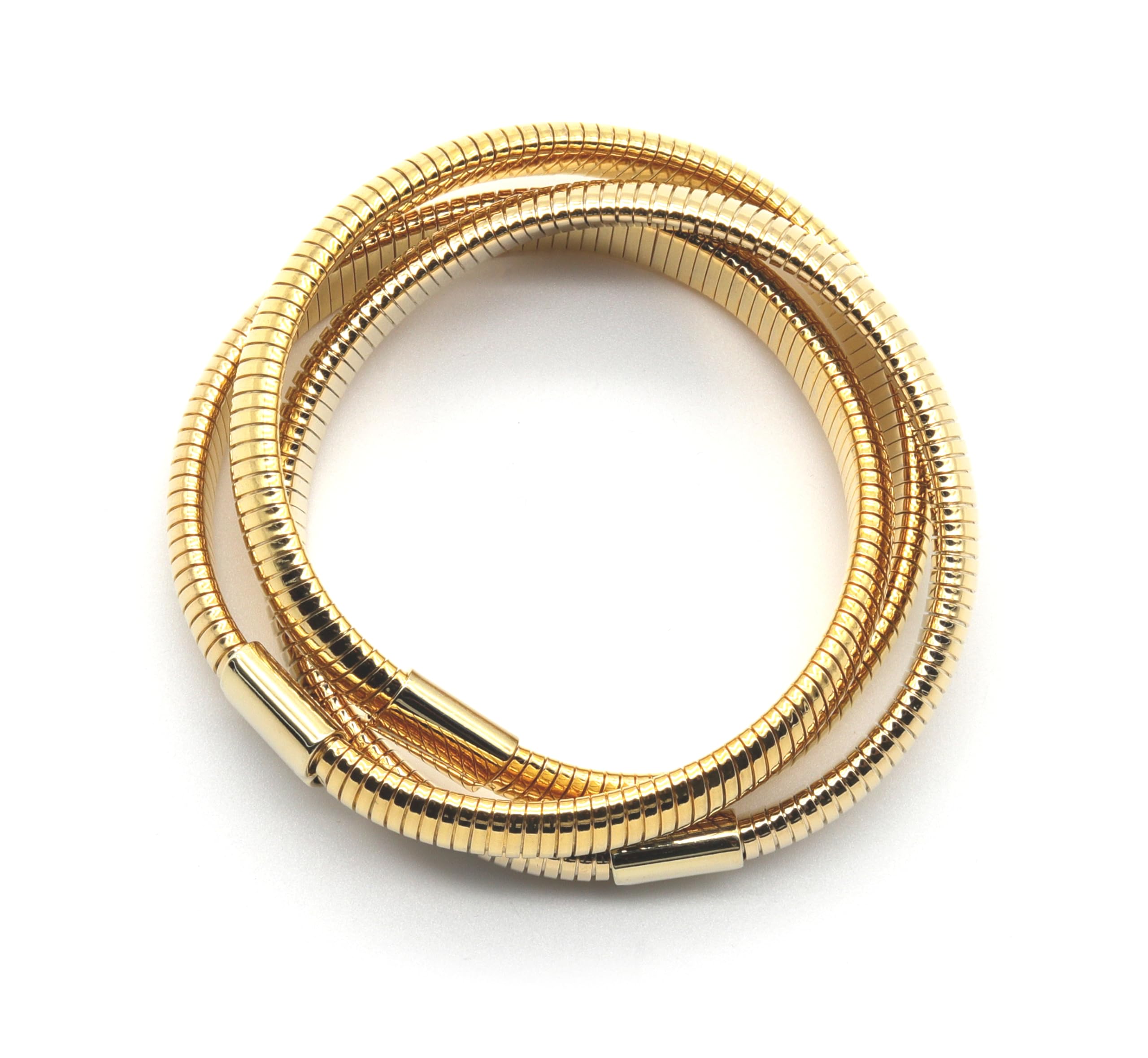 Marshal Metal Fashion Bracelet Omega Stretch Triple Cobra Bracelet (10mm x3) (Gold)