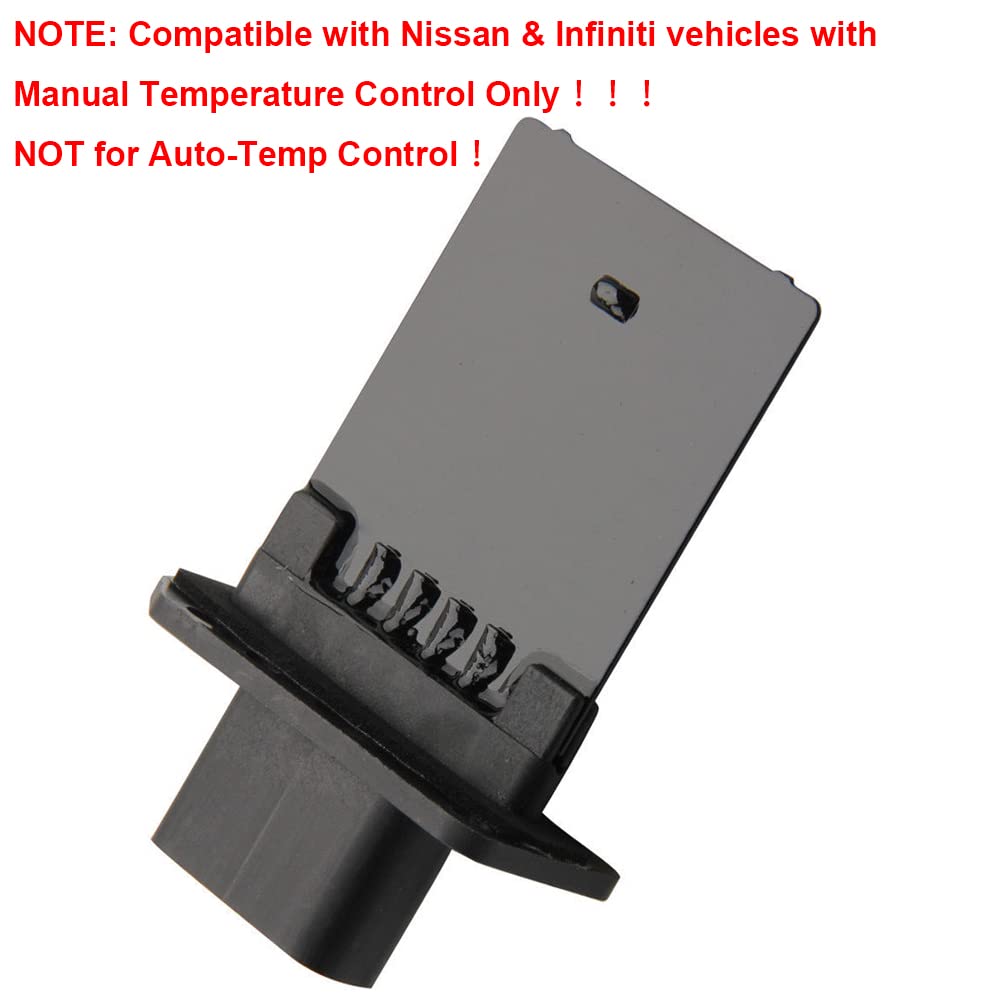 HVAC Blower Motor Resistor, Manual Control Replaces 271507S000, 27150-5Z000 Compatible with Nissan - 2005-2019 Frontier, 2004-2012 Pathfinder, 2005-2015 Xterra, 2004-2009 Titan, 2004-2006 Quest, More