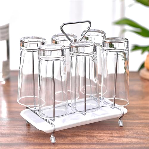 XINAJUND Simple Water Cup Drainage Rack Adjustable Cup Drainer Shelves Organized Cup Drying Stand Rack for Tabletop Desktop