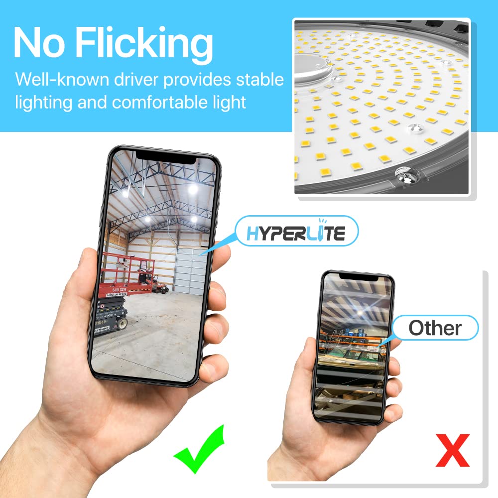 HYPERLITE LED High Bay Light | 28000LM( 200W ) Dimmable High Bay LED Lighting | UL Listed | 5000K Commercial Lights | US Hook Included | Alternative to 850W MH/HPS