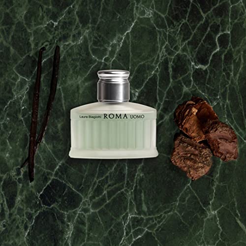 Laura Biagiotti - Roma Uomo Cedro - Sweet & Bitter Scent - Top Notes of Geranium, Vanilla, and Cascalone, 2.5 oz Eau de Toilette for Men