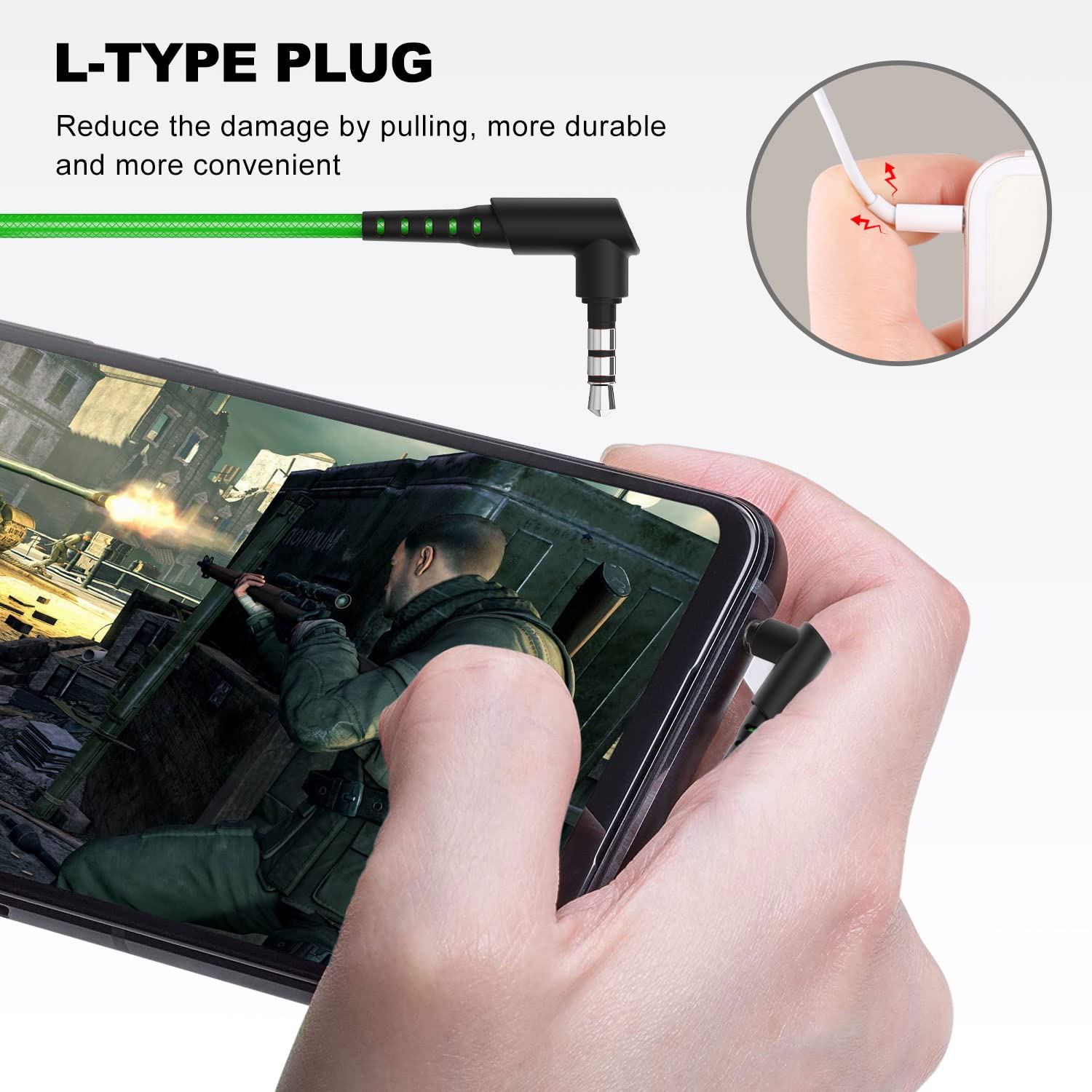 Innens Wired Earbuds in Ear Headphone with Mic and Volume Control for Gaming, 3.5MM Noise Cancelling Stereo Bass Gaming Earbuds for iPhone, Smartphone,Switch, PS4, Xbox One, iPad, PC