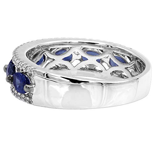 Ladies Unique Diamond & Blue Sapphire Right Hand Ring 3.5ctw in 14k Gold (Yellow Gold, size 6.5)