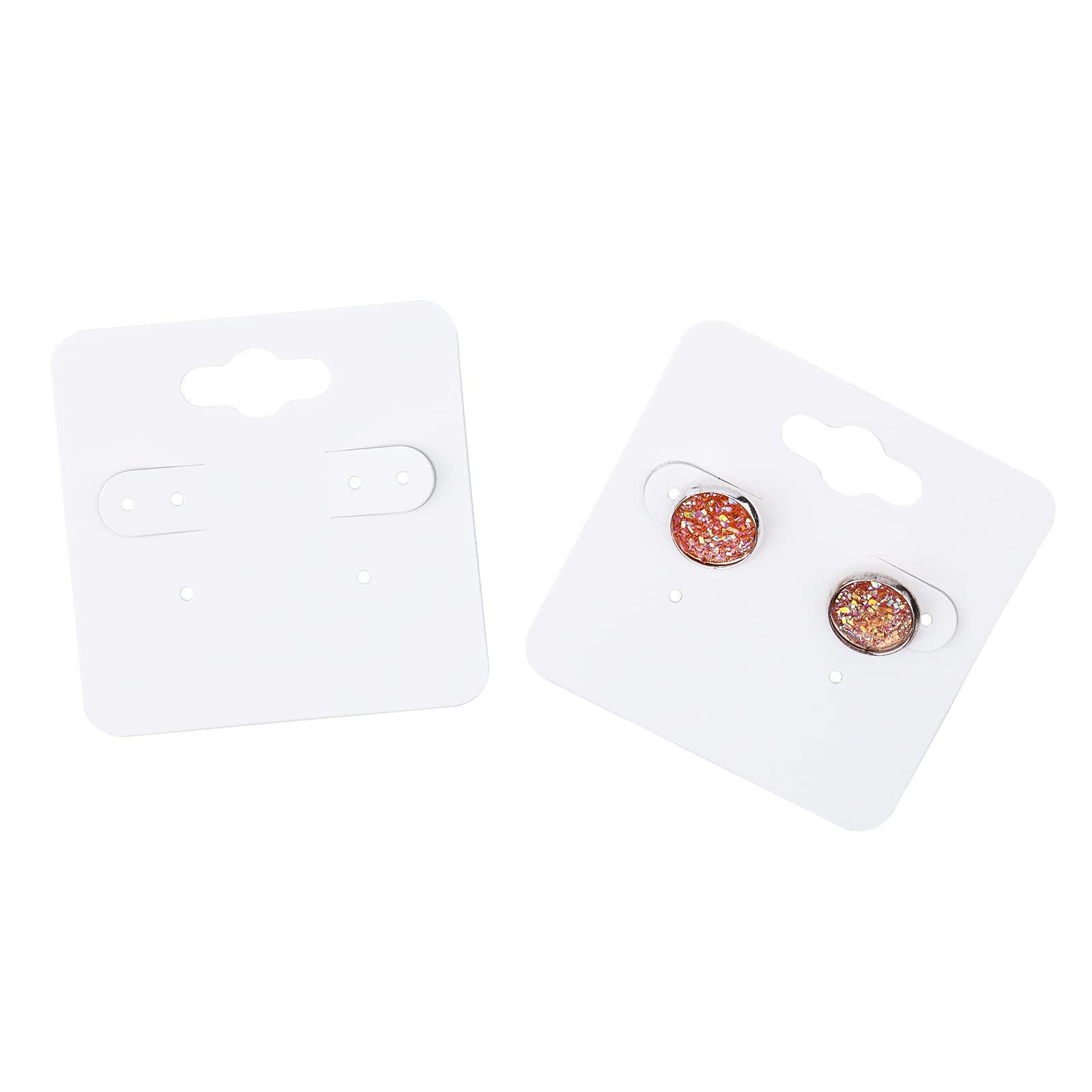 jijAcraft 100Pcs Earring Cards - 2" Kraft Earring Display Cards for Selling - Blank Paper Cards with 6 Holes for Earring Display Holder - Hanging Display Cards for Earring, Jewelry DIY Crafts(2"x 2")