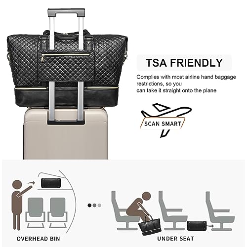 Travel Bag with Shoe Pouch,Weekender Bag Overnight Duffle Bag Carry On Bag Travel Tote Duffel Bags for Traveling Sport Duffel Bag Gym Bag for Women or Men