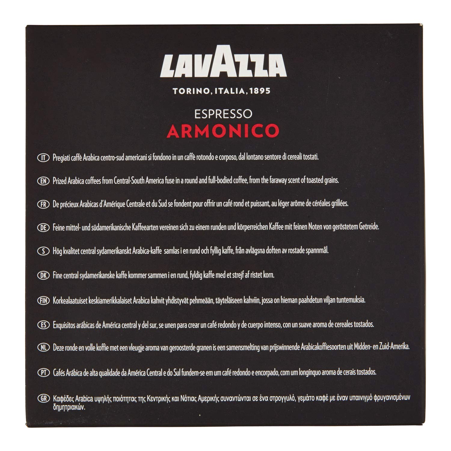 Lavazza Armonico Dark Roast Coffee Capsules Compatible with Nespresso® Original* Machines (Pack of 100)