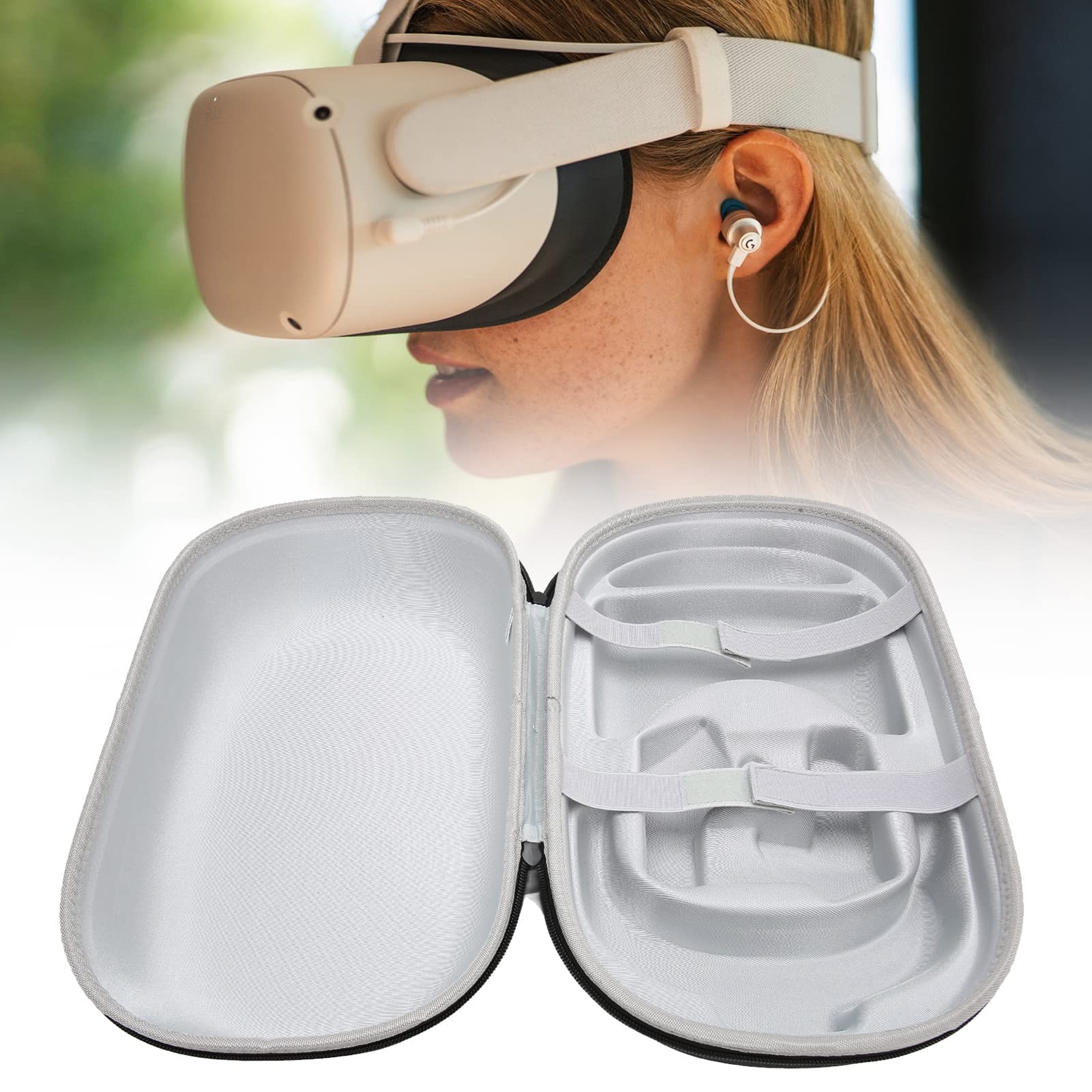PUSOKEI VR Gaming Headset Case,Portable Travel Cover Storage Bag,Lightweight Hard Carrying Case,for Oculus Quest 2 VR Gaming Headset and Accessories