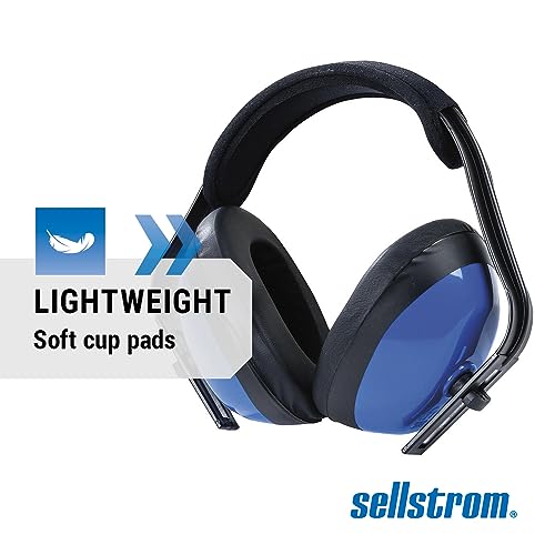 Sellstrom Noise Cancelling Adjustable Safety Ear Muffs, ANSI S3.19 Certified, 25dB NRR, Blue, S23401