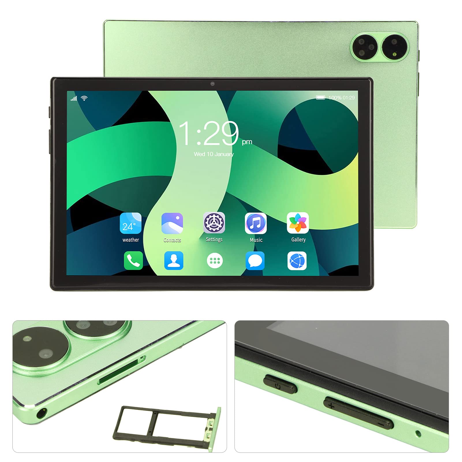 Tablet Computer, Octa Core CPU Tablet 100240V 128GB Expandable 5MP Front 8MP Rear Camera for Learning (US Plug)
