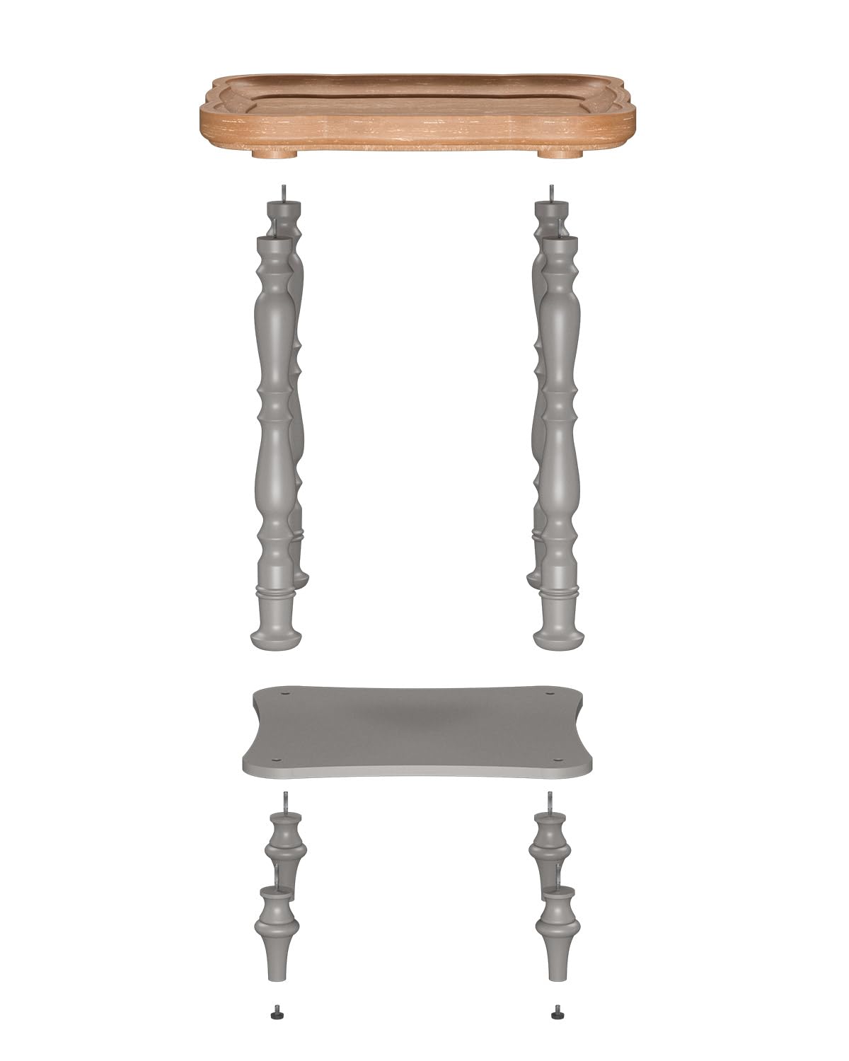VONLUCE French Country End Table, 19'' Square Farmhouse Side Table, Distressed Wood Tray Top Rustic Accent Table for Living Room Bedroom, Small Space, Beige