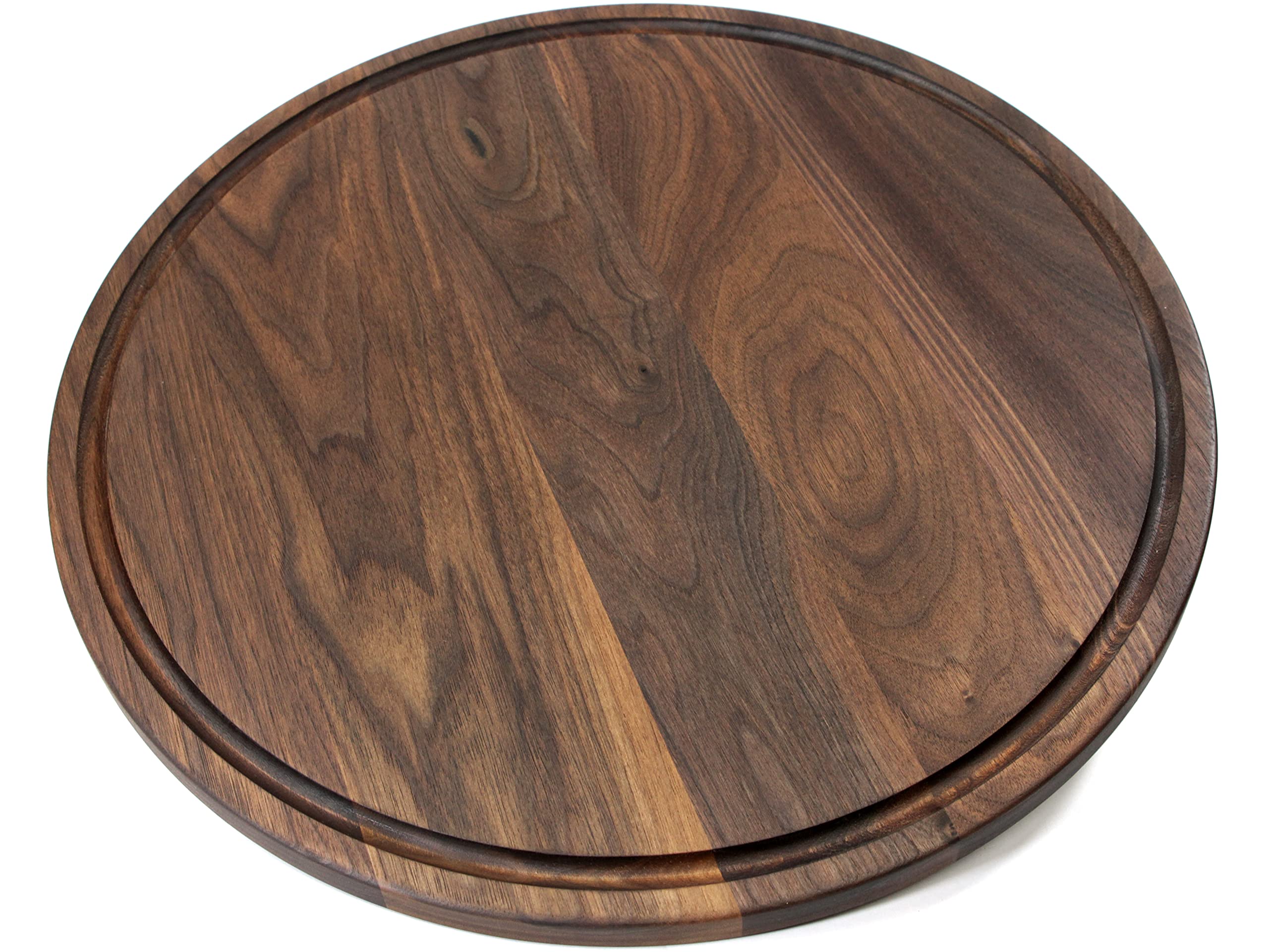 Refine Kitchenware Large Walnut Personalized Circle Board with Juice Groove, 18 Inch Round Personalized Cheese Board, Round Charcuterie Board | 100% Made in the USA