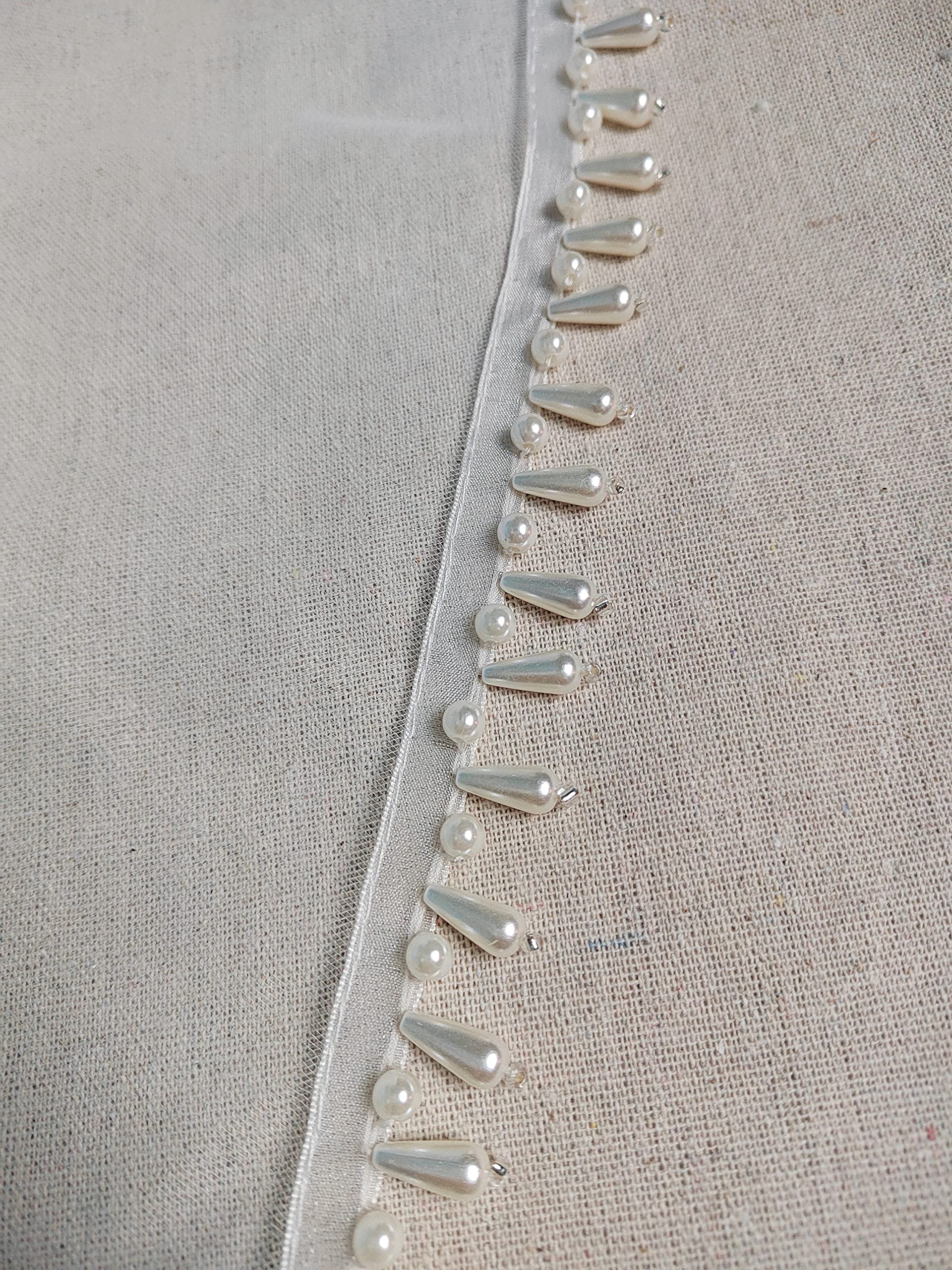 Passat Ivory 2Tiers Chapel Veils Double Pearl Wedding Veil Silk Satin Ribbon Bridal Veil For Wedding Blusher Pearls Trim Veil Wedding Gift