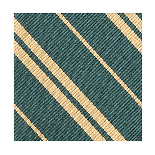 Jacob Alexander Woven Double Stripe Men's Zipper Neck Tie - Hunter Green Gold