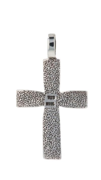 Jewelry Trends Sterling Silver Cross Pendant with Green Created Malachite Stone