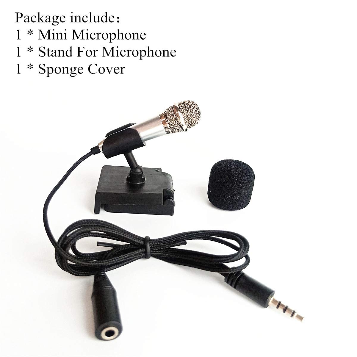 KYMY Mini Microphone Mini Portable Vocal/Instrument Microphone Mini Karaoke Microphone Compatible with Sumsung Android Mobile Phone Laptop Notebook with Holder Clip