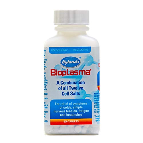 Hyland’s Bioplasma Cell Salts Tablets, Natural Homeopathic Combination of Cell Salts Vital to Cellular Function, Balance Electrolytes, 500 Count, White